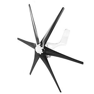 Wind Turbine Generator, Windmill Generator 800W Wind Turbine 6 Blade Wind Controller Turbine Generator Kit for Boats, Terraces, Cabins or Home(Black 24V)