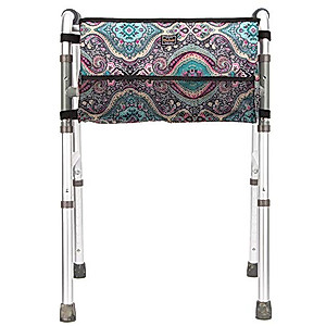 Walker Bag Wheelchair Accessories by Pacmaxi, Walker Accessory Tote Pocket for Walkers Rollators Wheelchairs, Multiple Pockets, Carabiner Clip (Blue)