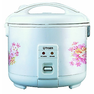 Tiger JNP-1800-FL 10-Cup (Uncooked) Rice Cooker and Warmer, Floral White