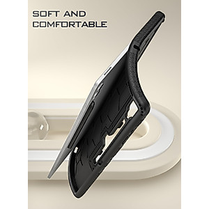 Poetic TurtleSkin Case for Samsung Galaxy Tab S10 Ultra (2024 Release) / S9 Ultra (2023 Release) 14.6 inch Case with S Pen Holder, Heavy Duty Shockproof Kids Friendly Protective Silicone Cover, Black