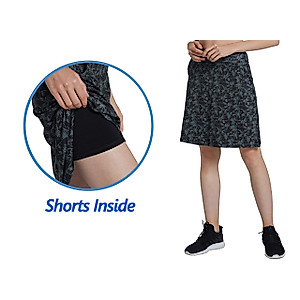 Women Skorts Knee Length Skirts Causal Skorts Skirts with Pockets Golf Skirt Plus Size Skorts Longer Length Tennis Skirt Leaf M