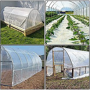 Yowlieu 12' x 25' Clear Greenhouse Plastic Sheeting, 6 Mil UV Resistant Polyethylene Greenhouse Film Hoop Green House Plastic Cover for Farms, Agriculture, Garden