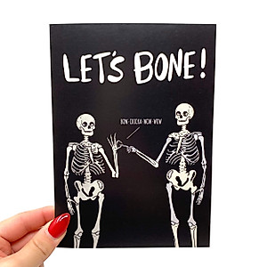 Sleazy Greetings Funny Valentine's Day Card for Husband, Boyfriend, Wife, or Girlfriend - Dirty Halloween Skeleton - Funny Birthday Card for Men or Women - Naughty Valentine's Day Card for Him or Her