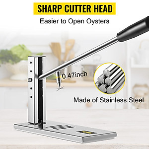 VEVOR Stainless Steel Oyster Shucker Tool Set, Clam Opener Machine with G-Clip for Easy Operation, Solid Option for Hotel Buffets or Gift