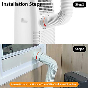 AC Parts Portable Air Conditioner Hose,5.9 Inch Diameter,78 Inch Length,Counter Clockwise Universal AC Exhaust Hose,Compatible with Honeywell,LG and Other Portable Air Conditioners
