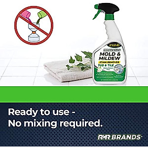 RMR - Tub and Tile Cleaner, Mold & Mildew Stain Remover, Industrial-Strength, No-Scrub Foam Cleaner, Modern Orchard Scent, 32 Fl Oz