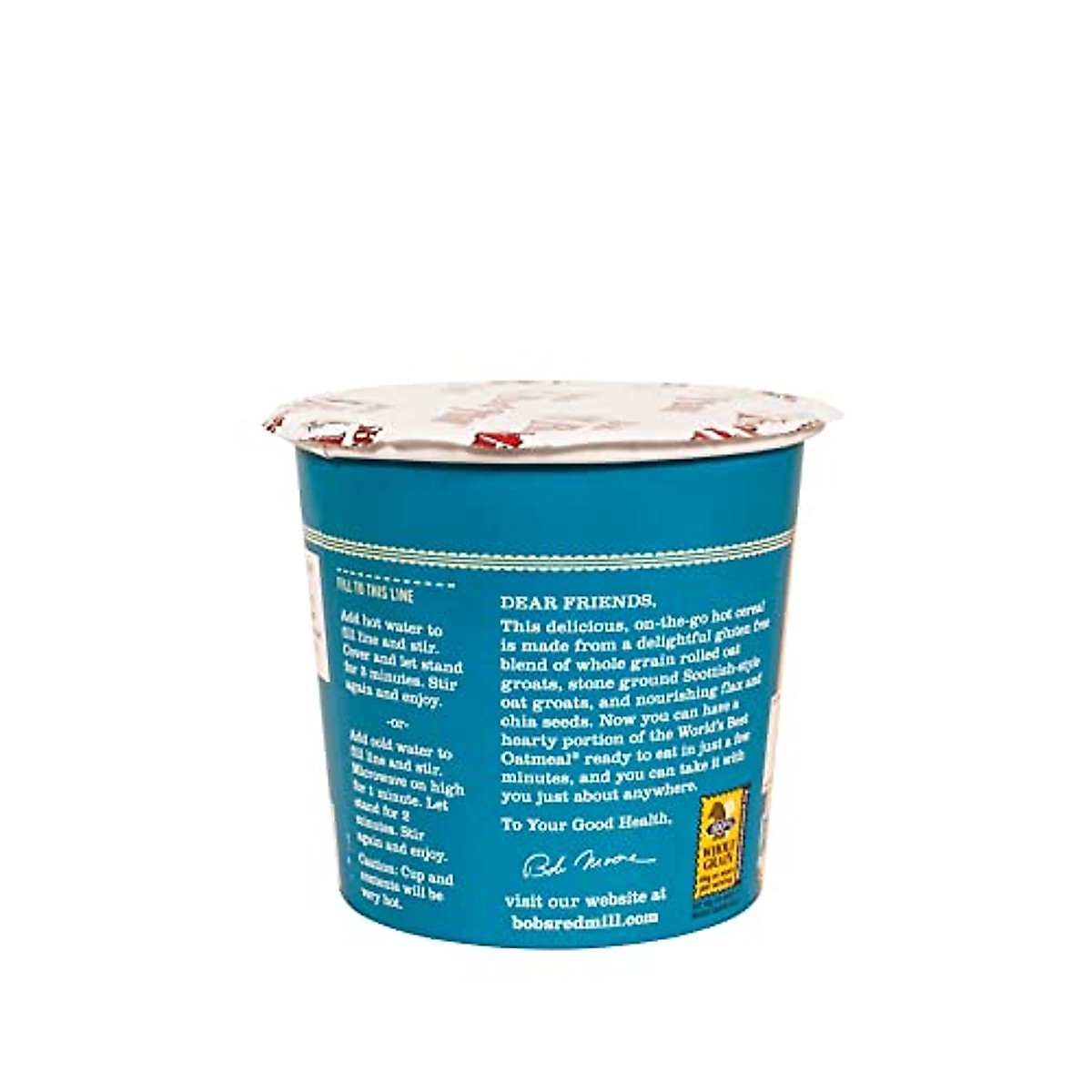 Bob's Red Mill Gluten Free Oatmeal Cup, Classic with Flax/Chia (Pack of 12)