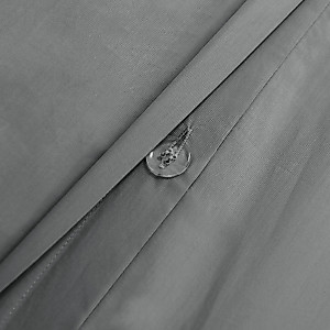 SUBRTEX Duvet Cover Set Full/Queen Cotton Tencel Lyocell Comforter Cover Set 3 Pieces Silky Soft Cooling Bedding Set -1 Duvet Cover with Snap Buttons and 2 Pillow Covers Grey