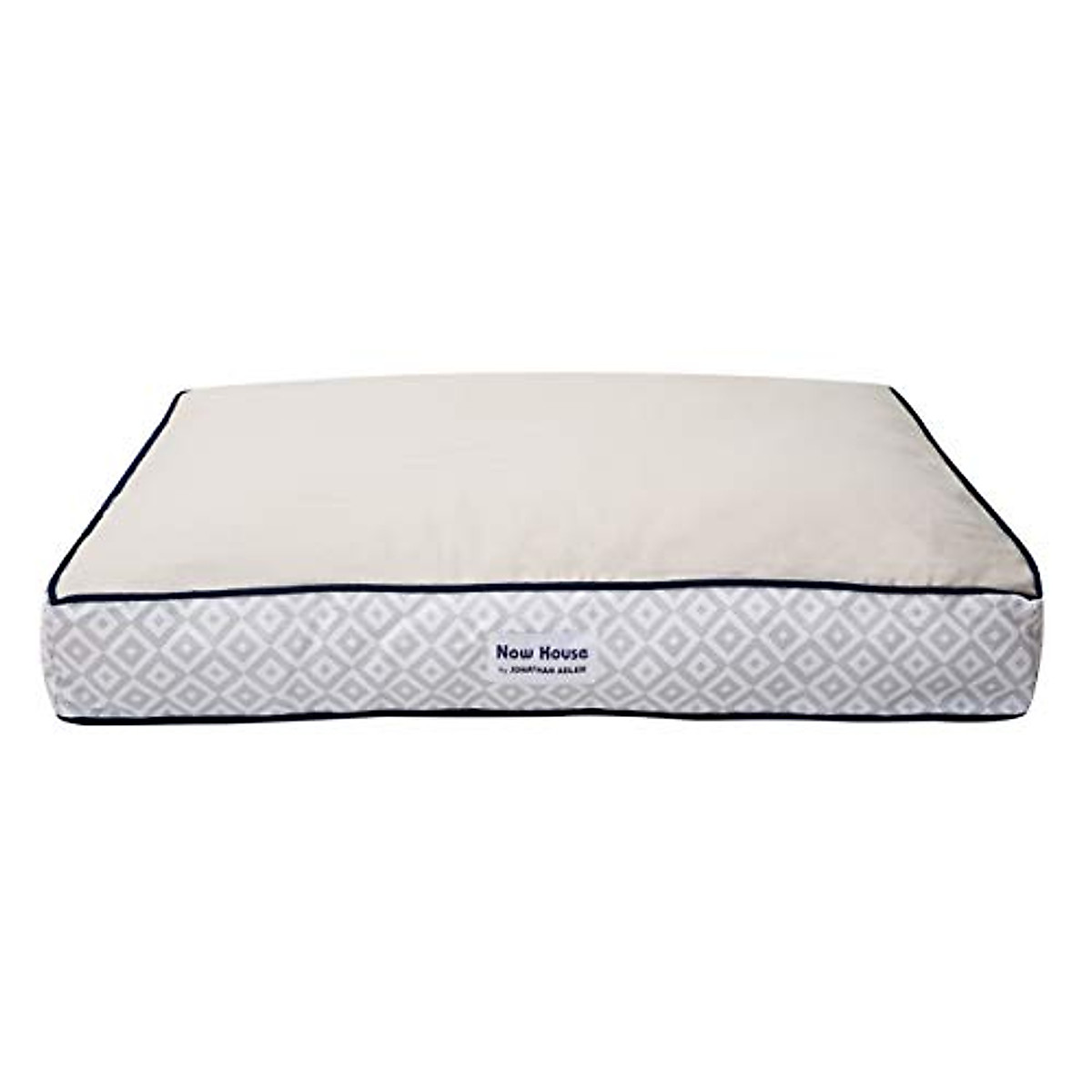 Now House for Pets by Jonathan Adler Grey Diamond Cushion Dog Bed, Large, Large Dog Bed Washable Dog Bed for Large Dogs by Now House by Jonathan Adler (FF16061)