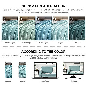 BOURINA Chenille Throw Blanket with Decorative Fringe for Couch Sofa Chair Blanket (50×60 Inches) Aqua