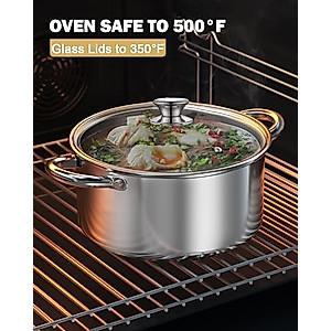 Cook N Home 4-Piece 8 Quart Multipots, Stainless Steel Pasta Cooker Steamer