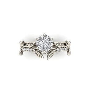 DESTINY JEWEL Unique Style 1.70Ct Round Cut Diamond Bridal Engagement Wedding Ring Set. Solid 925 Silver 14K White Gold Over Ring Set_9