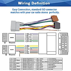 Fiegromech ISO Car Radio Stereo Wire Cable Replacement for 2002-2007 Dodge RAM Jeep Chrysler Radio Wiring Harness Power Speaker Adapter