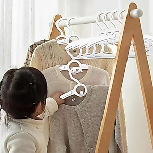 Stormix 30 Pack Extendable Baby Hangers, 11"-14.5" Adjustable Plastic Closet Infant Hangers for Nursery, Stackable & Space-Saving Pant Hanger for Newborn Girl Boy Toddler Kids Child White