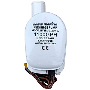 OASIS MARINE Automatic bilge pump (1100 GPH 1-1/8" hose outlet)