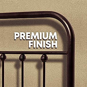 AMBEE21 Vintage Queen Metal Bed Frame with Headboard and Footboard Platform/Wrought Iron/Heavy Duty/Solid Sturdy Metal Slat/Rustic Brown/No Box Spring Needed/Industrial & Farmhouse