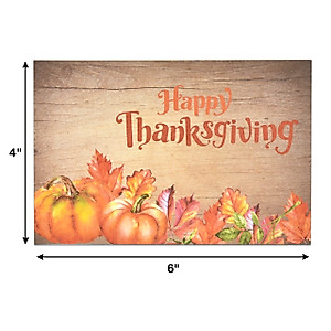 Gift Boutique 120 Pcs Happy Thanksgiving Postcards Fall Greeting Cards 4" x 6" Holiday Pumpkins Maple Leaves Design Harvest Blank Note Post Card