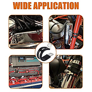 ISPINNER 80pcs Cable Clamps Assortment Kit, 304 Stainless Steel Rubber Cushioned Pipe Clamps in 9 Sizes 2" 1-3/4" 1-1/2" 1-1/4" 1" 3/4" 1/2" 3/8" 1/4"