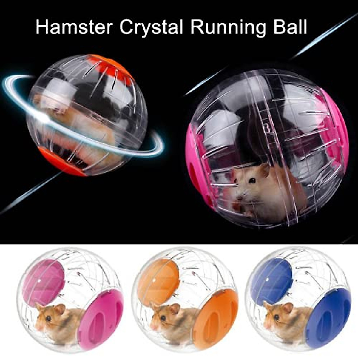 Hamster Exercise Ball Silent Hamster Wheel Small Animals Transparent Ball for Dwar Rat Relieves Boredom and Increases Activity (6 inch, Blue)