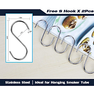 Kampfit Pellet Smoker Tube 6 Inches - Stainless Steel Perforated Wood Pellet Tube Smoker - for All Electric, Gas, Charcoal Grill or Smoker, Hot or Cold Smoking