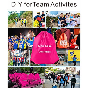 Drawstring Backpacks, 20 Pack Bulk Drawstring Bags, Cinch Bags for Outdoor Sports,travel storage bag,gift bag- Fuchsia