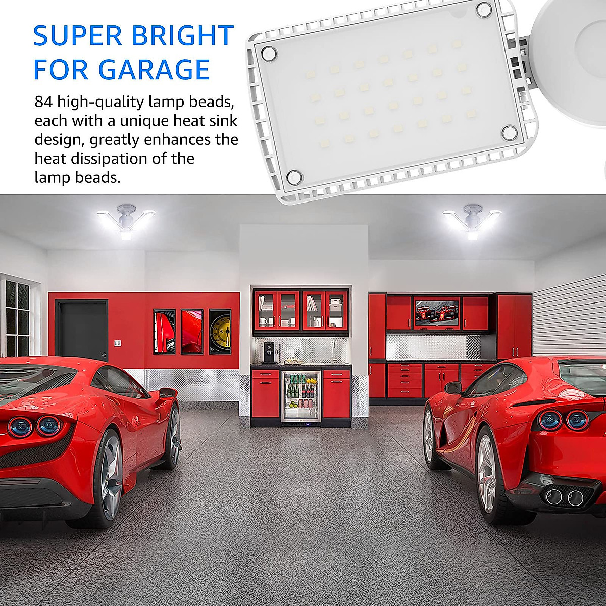 Olafus Motion Sensor LED Ceiling Light, 800LM Battery Operated Ceiling Light, 5000K Motion Activated Light for Closet Shower Room Stairs Hallway Bathroom, Orange