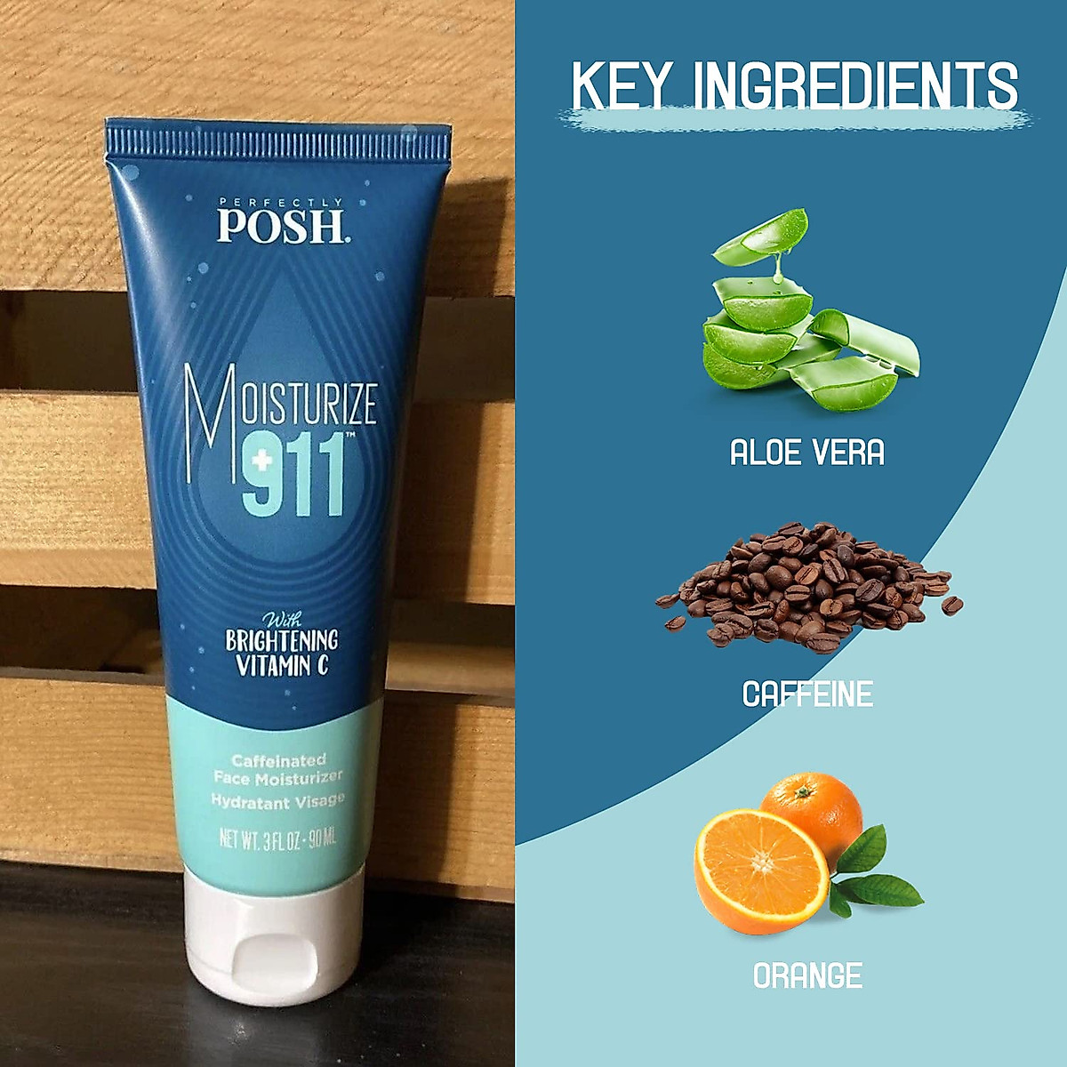 Perfectly Posh MOISTURIZE 911 Caffeinated Face Creme, 3 fl. oz.