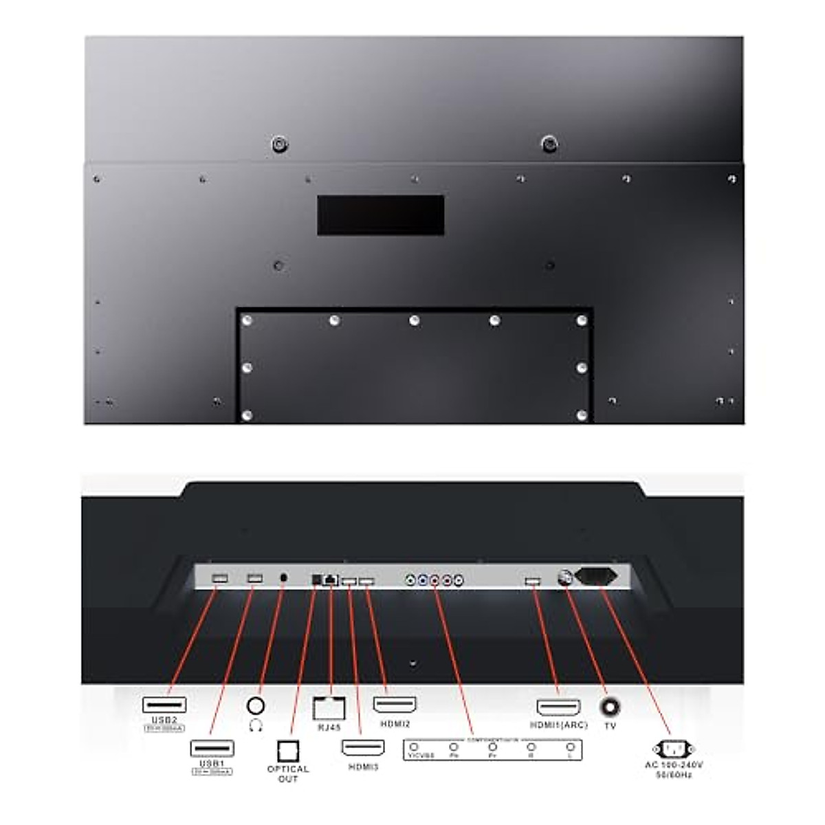 SYLVOX 55” Outdoor TV with 60W Waterproof Soundbar & Wall Mount, 4K Weatherproof TV, IP55 Waterproof TV & IP65 Bluetooth Speaker, 1000nits Brightness for Partial Sun Areas