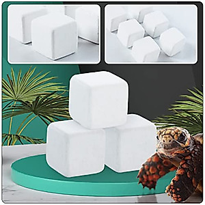 Mipcase Reptile Calcium 10pcs Professional Reptile Tank Substrate Calcium Cubes Safe Turtle Grinding Blocks (White) Aquarium
