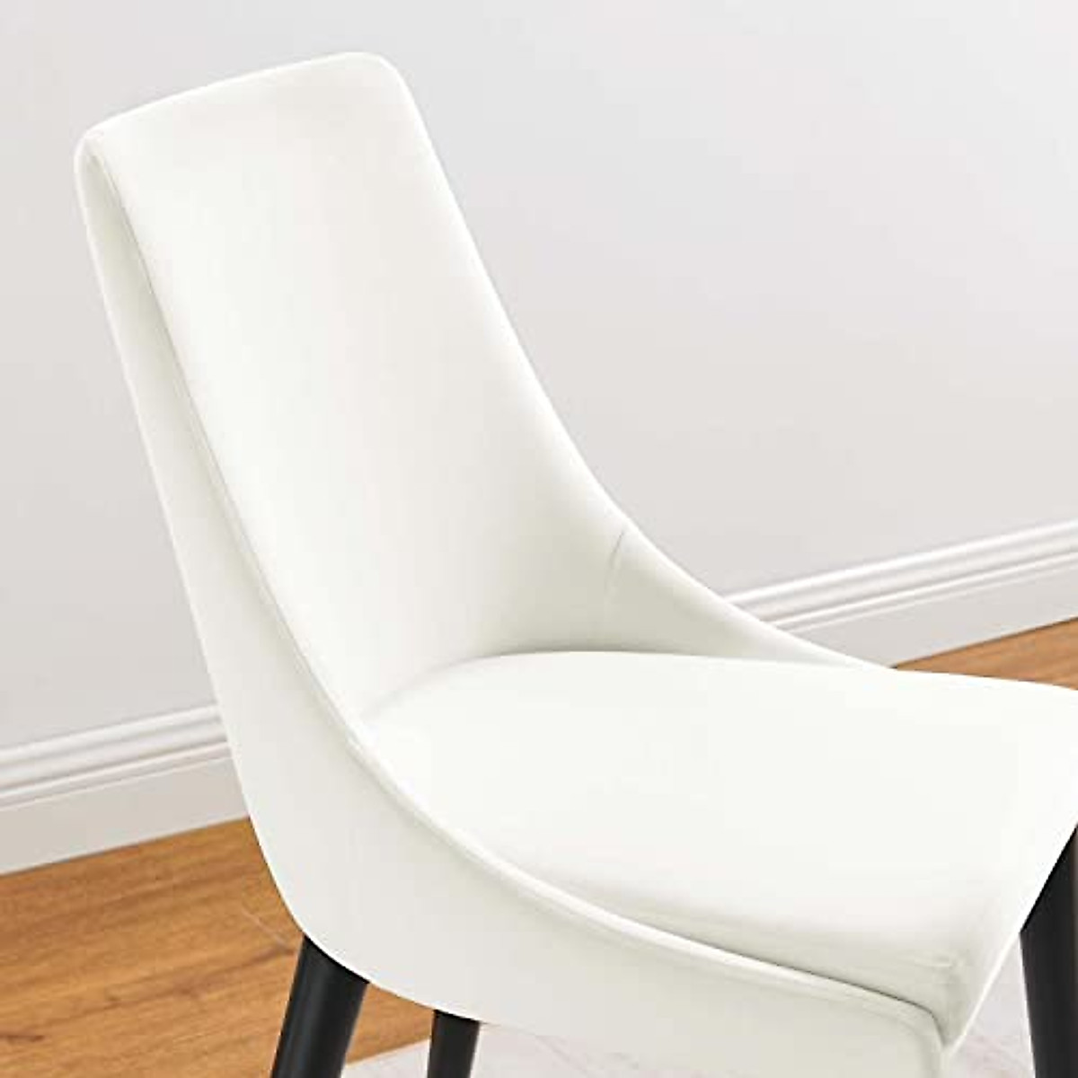 Modway Viscount Performance Velvet Dining Chair with White Finish EEI-5009-WHI