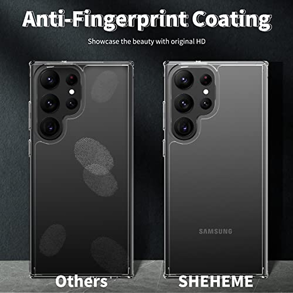 sheheme [5 in 1 for Samsung Galaxy S23 Ultra Case,with 2 HD Screen Protector & 2 Camera Lens Protector,Shockproof Slim Clear Cover,Anti-Scratches & Install Kit for S23 Ultra 5G