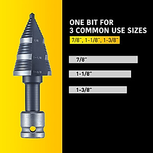 Anfrere M2 HSS Step Drill Bit for Impact Drills, 7/8", 1-1/8", 1-3/8" Black Cone Drill Bits for Steel Metal Sheet Hole Drilling Cutting, Multiple Hole Unibit, Stepped Up Bits Home Tools