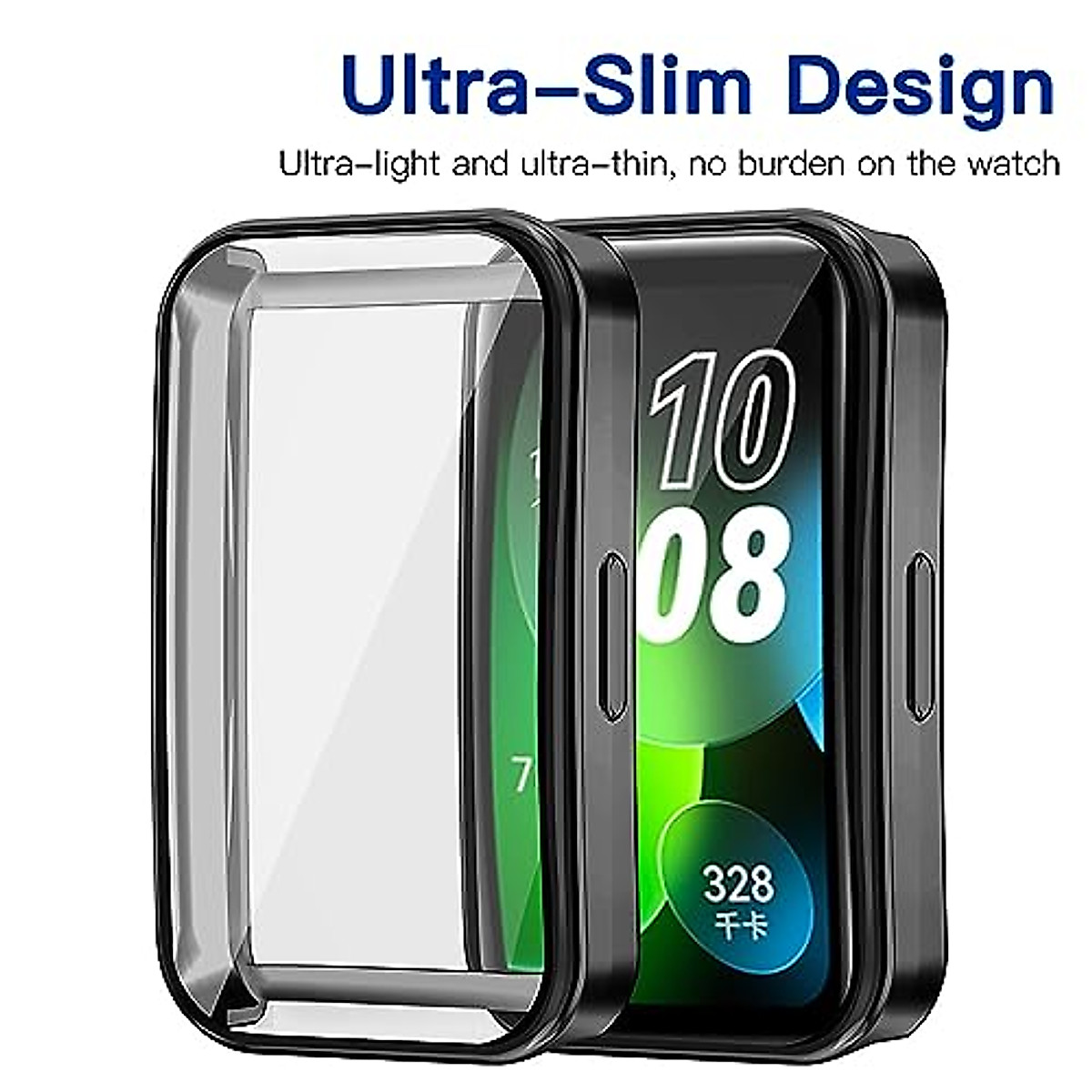 USTIYA Case for Huawei Band 8 Cover Screen Protection Accessories 2X (Black)