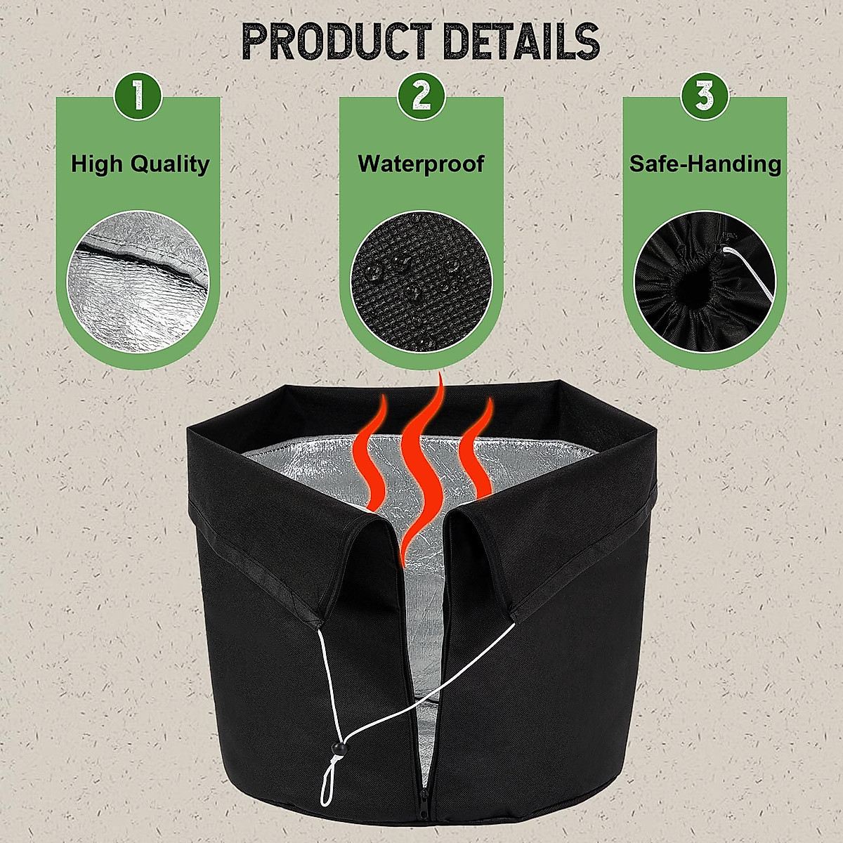 Ecmln 2PCS Plant Winter Protection Pot, Winter Plant Frost Protection Cover,16.9 * 19.2in Flower Pot Protection Bag for Winter Outdoor Fruit Trees Potted Plants Shrubs (2PCS)