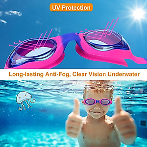 Careula Kids Swim Goggles, Swimming Goggles for Boys Girls Kid Toddlers Age 2-12