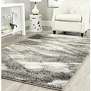 SAFAVIEH Retro Collection Area Rug - 9' x 12', Grey & Ivory, Modern Abstract Design, Non-Shedding & Easy Care, Ideal for High Traffic Areas in Living Room, Bedroom (RET2891-8012)