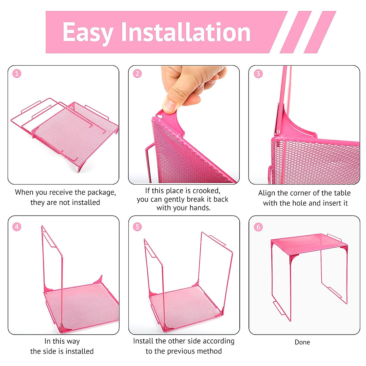 AUECOOME Locker Organizer Pink Shelf Locker shelfs Tall Shelf Metal Locker Shelves Organizer Locker Shelf for School Locker Accessories Suitable for School, Office, and Home use (1,Pink)