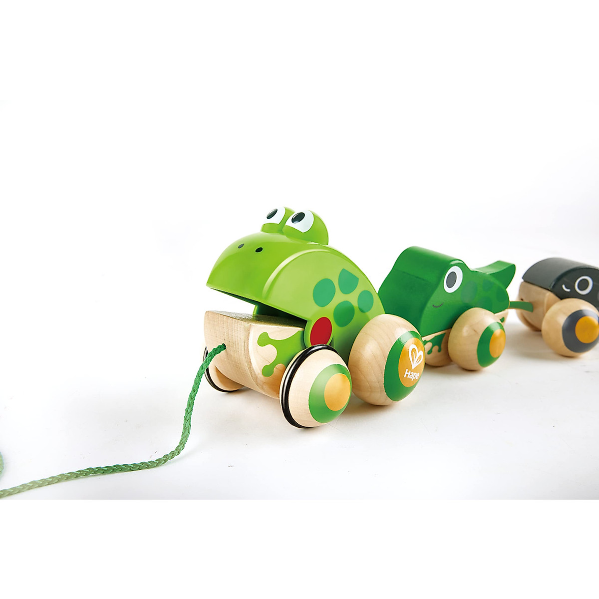 Hape Pull Along Frog Family with Anti-Rollover Wheels, Toddler Push and Pull Toys