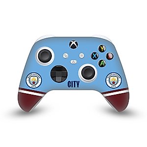Head Case Designs Officially Licensed Manchester City Man City FC 2022/23 Home Kit Logo Art Vinyl Sticker Gaming Skin Decal Cover Compatible With Xbox Series X/S Controller
