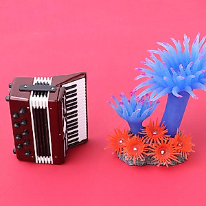 6CM Mini Accordion Model, Miniature Wooden Accordion Model Music Instrumental Model with Delicate Box for Home Decor Music