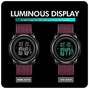 YUINK Mens Watch Ultra-Thin Digital Sports Watch Waterproof Stainless Steel Fashion Wrist Watch for Men Women