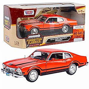 1974 for Ford Maverick Grabber Orange 1/24 DIECAST Model CAR by Motormax Forgotten Classics Series 73332 79043
