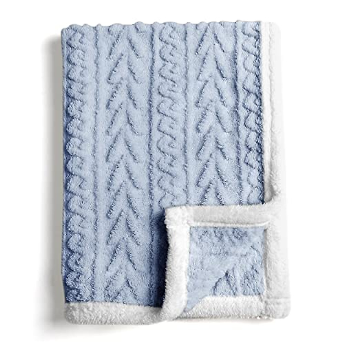 DEZANBO Baby Blanket for Boys Girls, Stylish 3D Sherpa Fleece Baby Blankets for Newborn Infants,30”X 40”-Super Soft Fluffy Warm Cozy Plush Fuzzy,Great for Baby Showers,Blue
