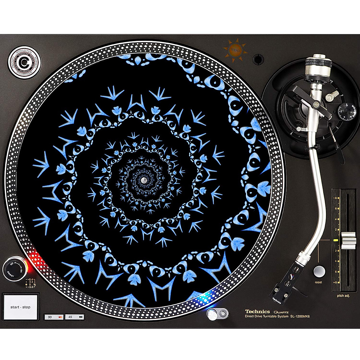 Aphex Twist - DJ Turntable Slipmat 12 inch GLOW (glows under black light)