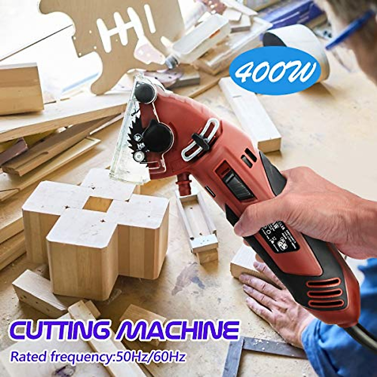 Mini Circular Saw Set, King Showden 400W High Powered Professional Compact Circular Saw Machine with 3 Blades and Tool Box Multifunction Circular Saw for Cut Drywall, Tile, Metal, Wood