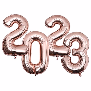 ERINGOGO 1 Set 2023 Aluminum Film Balloon Garland Decor Suit for Kids Chinese Decor Aluminum Foil Balloon New Years Eve Party Supplies 2023 2022 Ballons Aluminum Film Rose Gold Party Favors