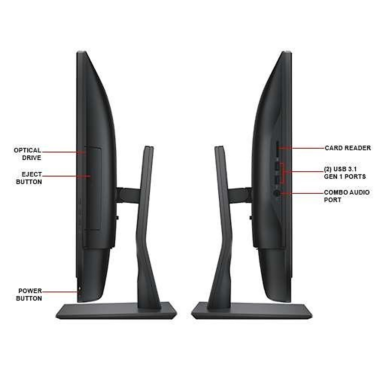 Dell Optiplex 7450 FHD 24in All in One Computer PC (Intel Quad Core i5-6500, 8GB Ram, 256GB SSD, HDMI, WiFi, DVD-RW) Windows 10 Pro (Renewed)