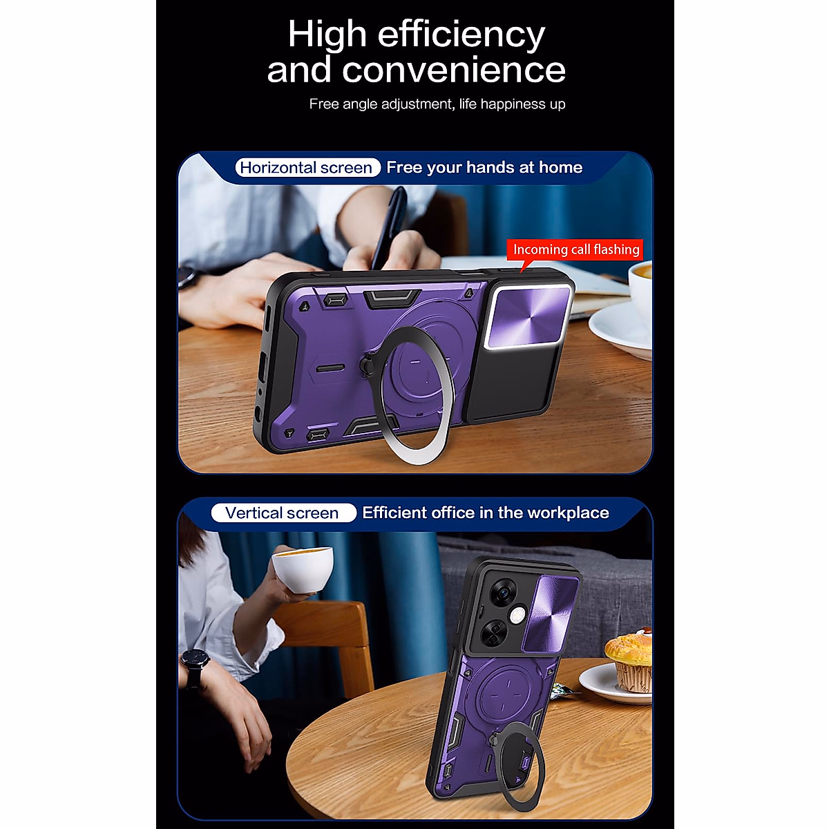 Guzhthi for Oneplus Nord N30 5G Case: Cell Phone Back Cover with Screen Protector [Lens Cap Sparkle] - Purple