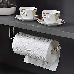 Under Cabinet Paper Towel Holder,ECROCY Paper Towel Rack,Wall Mount and No Drilling - Stainless Steel