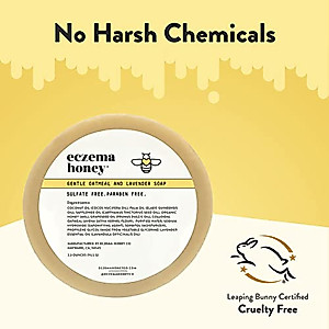 ECZEMA HONEY Gentle Oatmeal and Lavender Soap - Natural Eczema Body Wash - Daily Gentle Soap for Dry, Itchy, Sensitive, & Irritable Skin (3.3 Oz)
